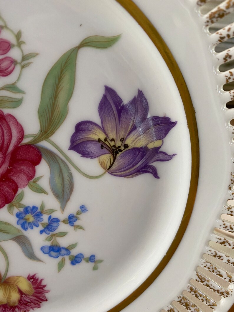 Vintage Royal Hanover Reticulated Floral Plate - Etsy