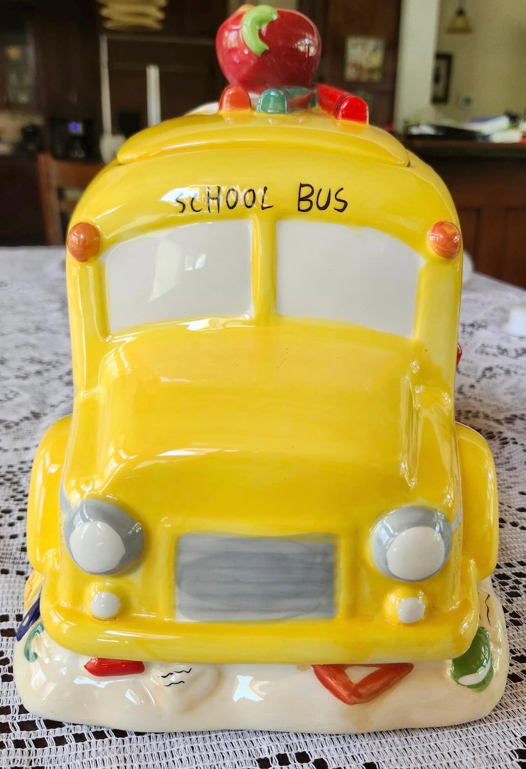 Vintage Yellow School Bus Cookie Jar - Etsy