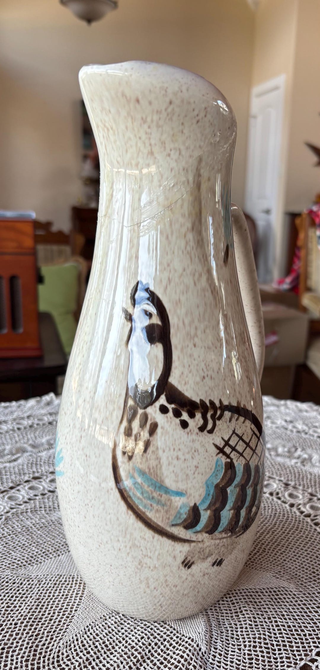 Red Wing Pottery “bobwhite” Pitcher - Etsy