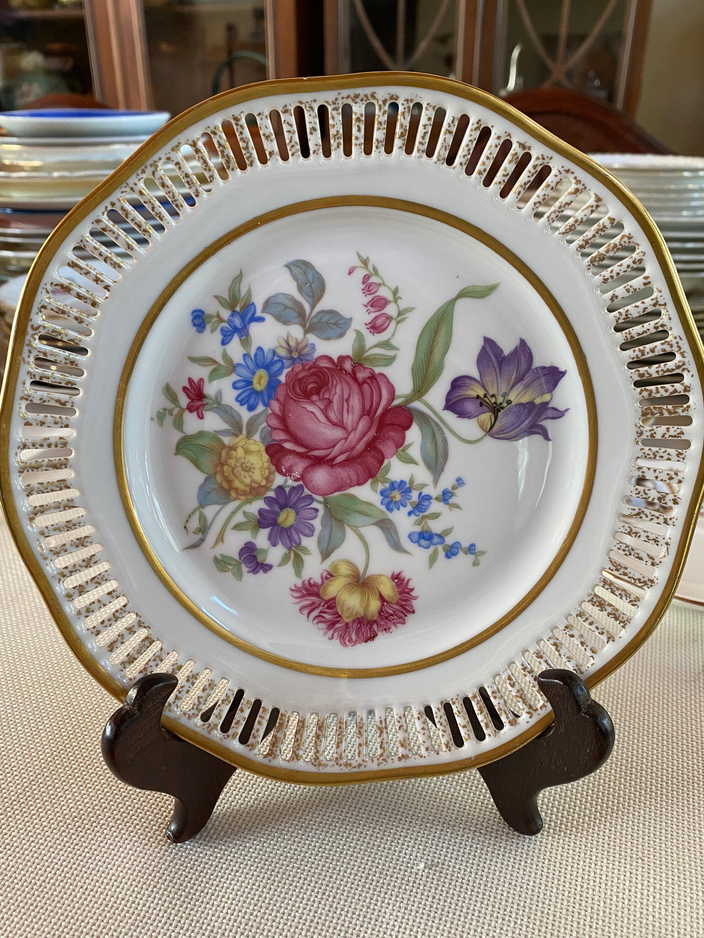 Vintage Royal Hanover Reticulated Floral Plate - Etsy