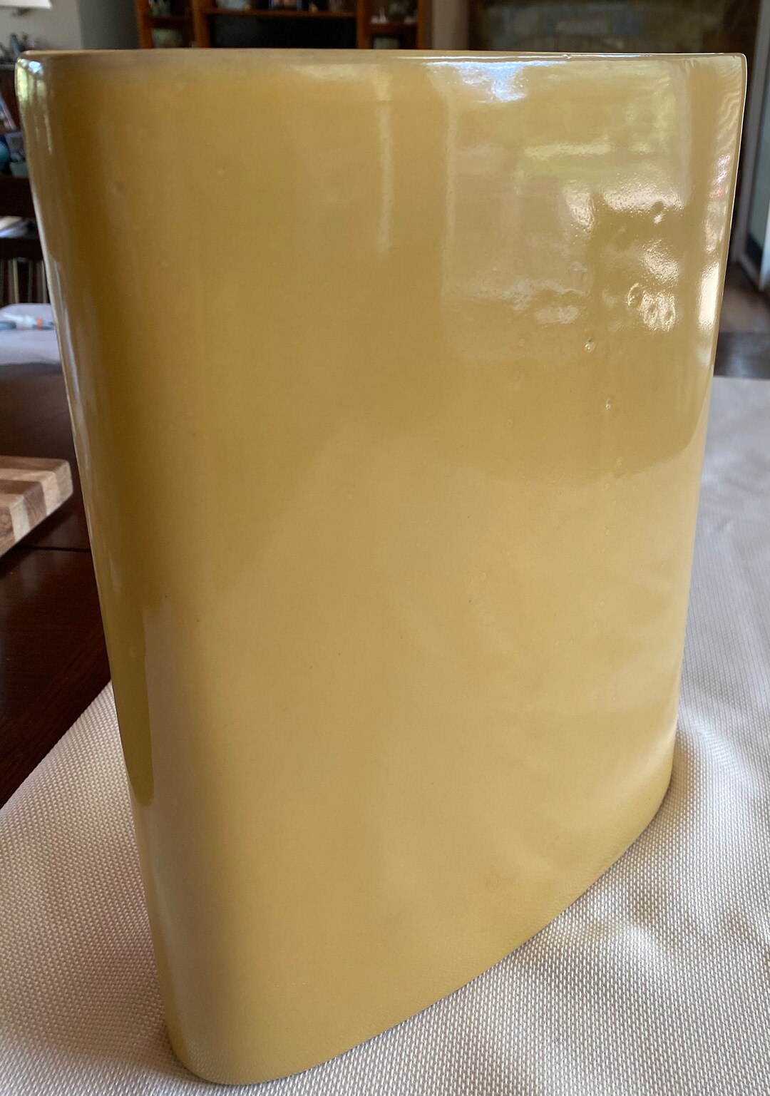 Vintage Mustard Yellow Rectangular Vase - Etsy