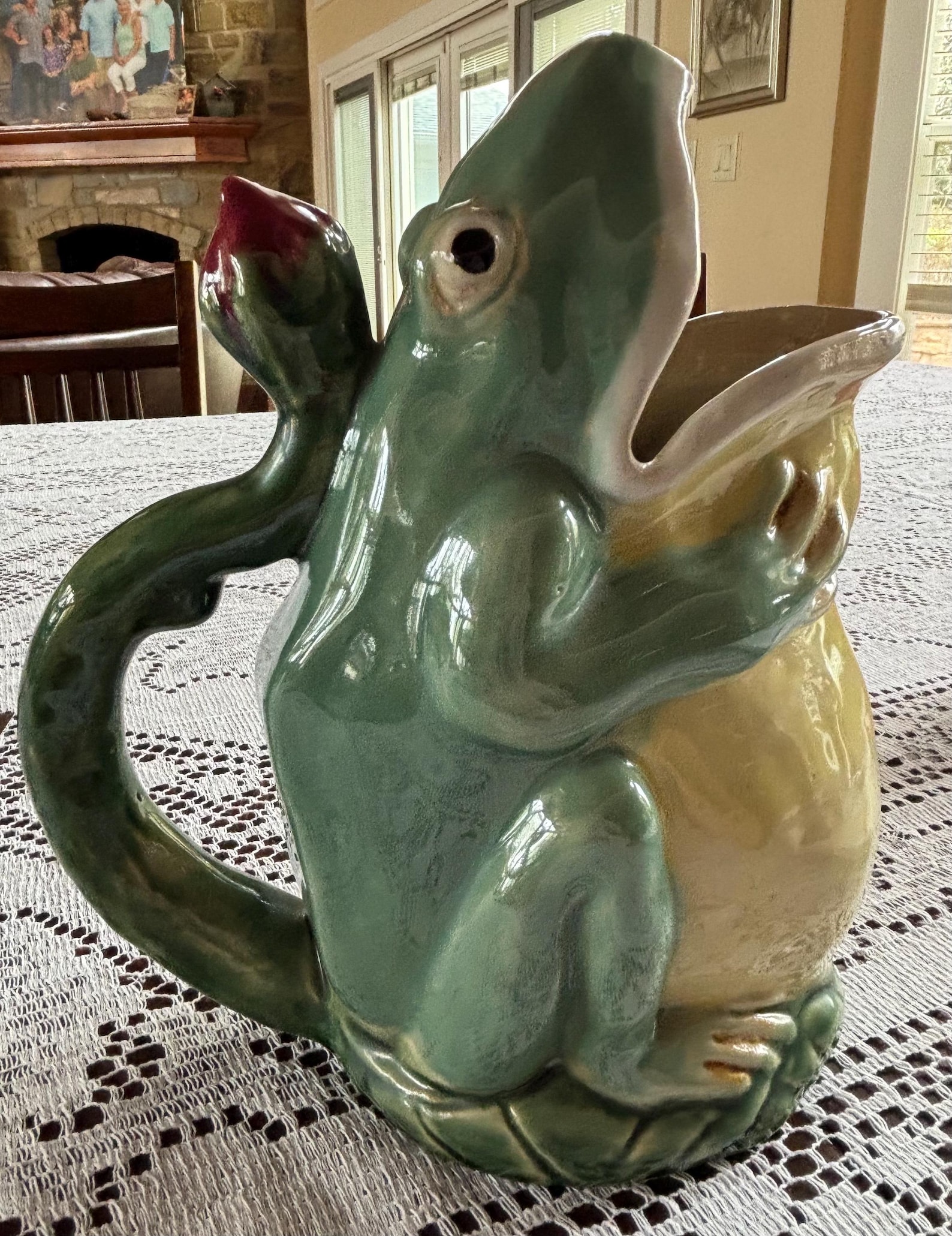 Vintage Green Frog Pitcher - Etsy