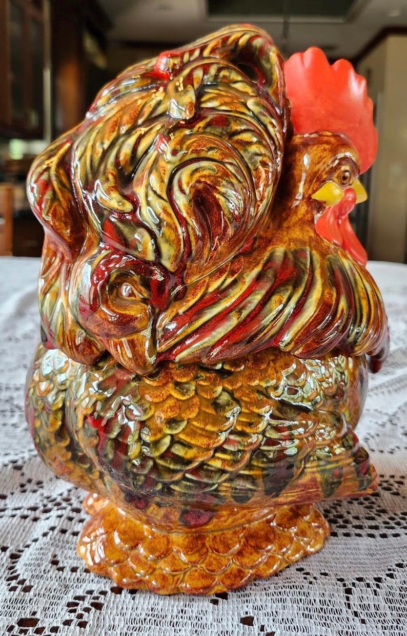 Atlantic Mold Red Rooster Cookie Jar - Etsy