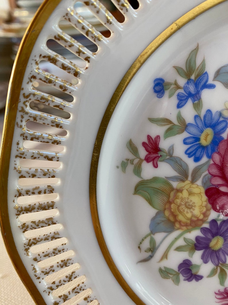 Vintage Royal Hanover Reticulated Floral Plate - Etsy