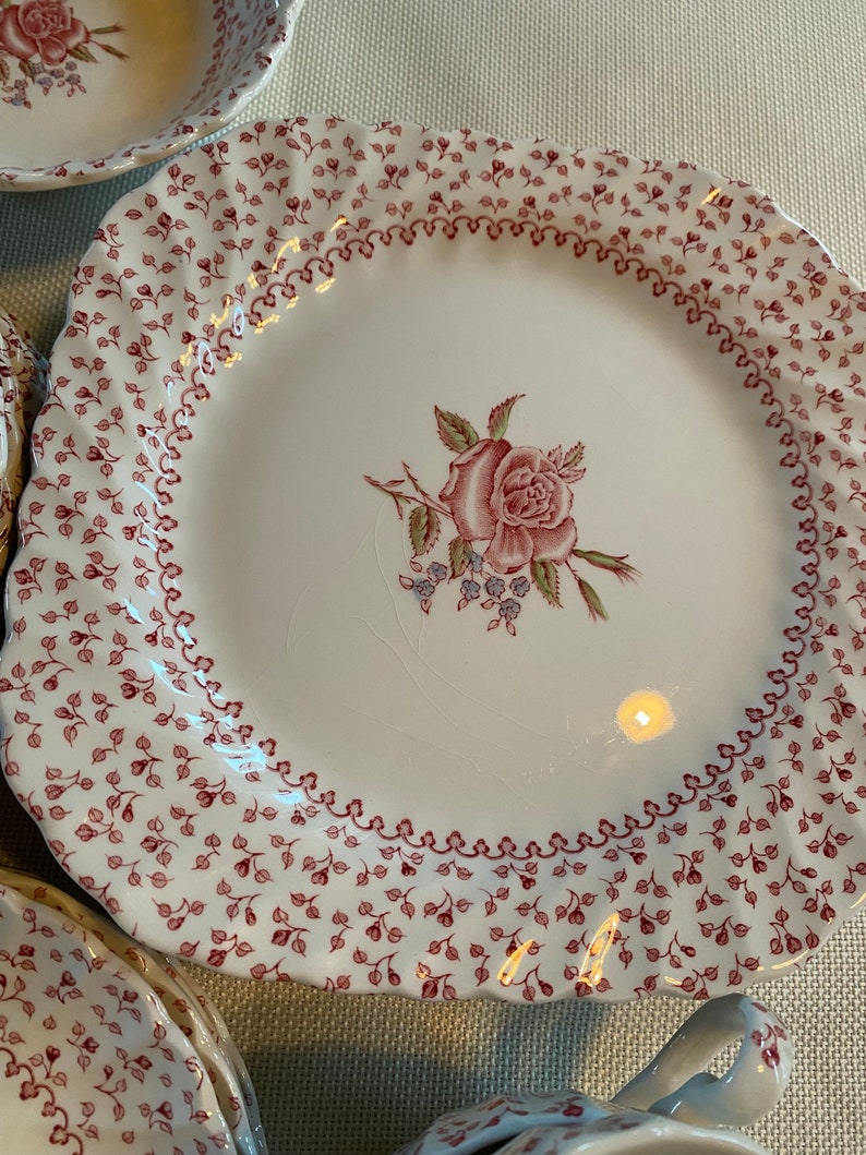 Vintage Johnson Bros. “rose Bouquet” in Red Ironstone - Etsy