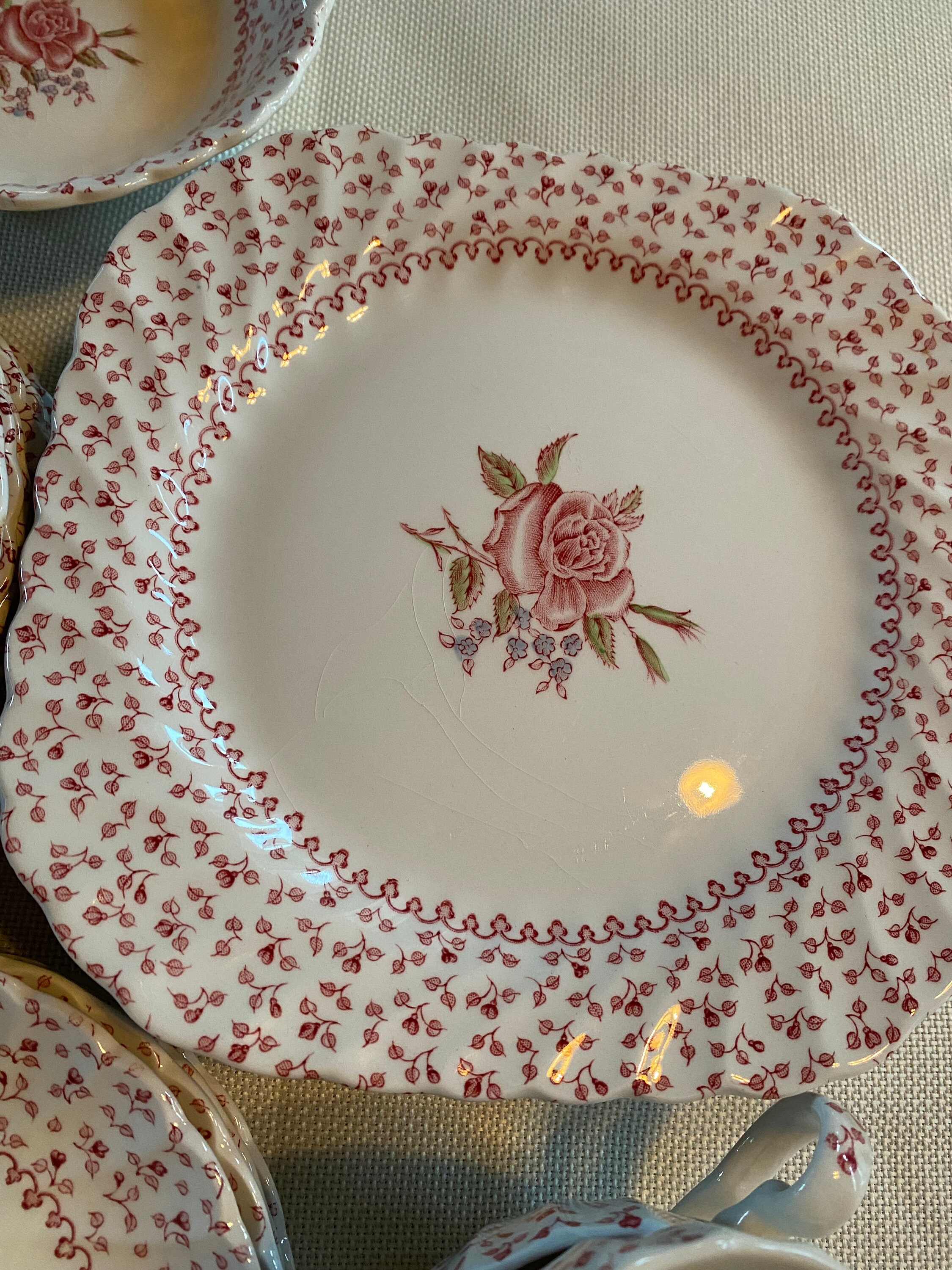 Vintage Johnson Bros. “rose Bouquet” in Red Ironstone - Etsy
