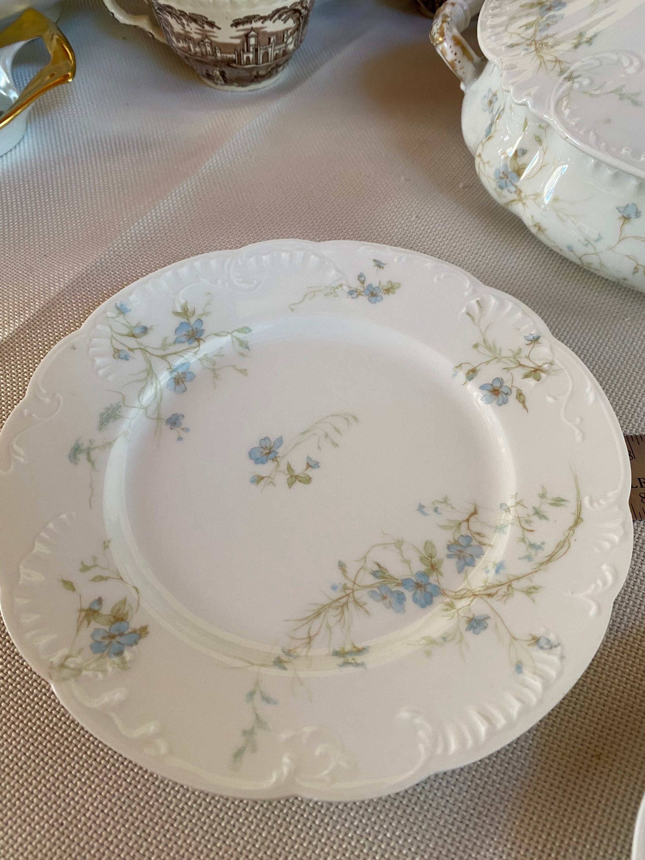 Antique Haviland &co.-limoges Pale Blue Flowered China - Etsy