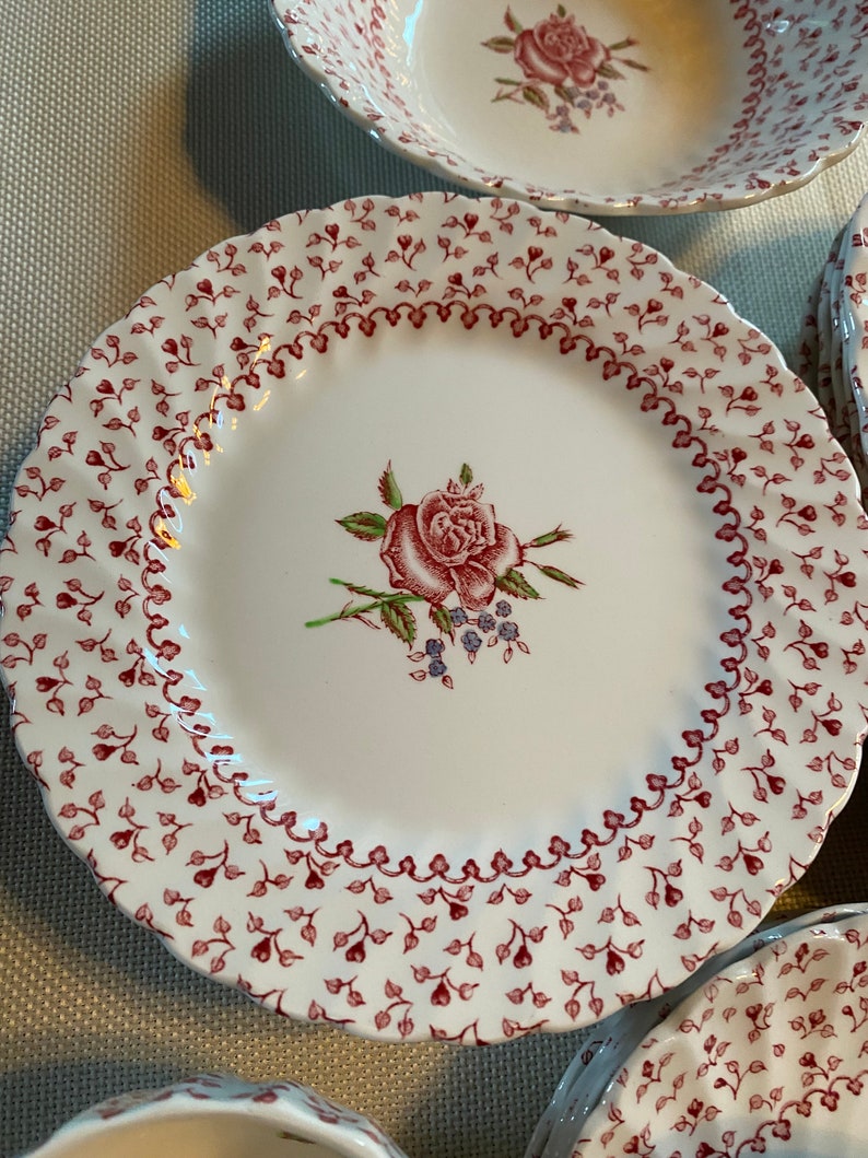 Vintage Johnson Bros. “rose Bouquet” in Red Ironstone - Etsy