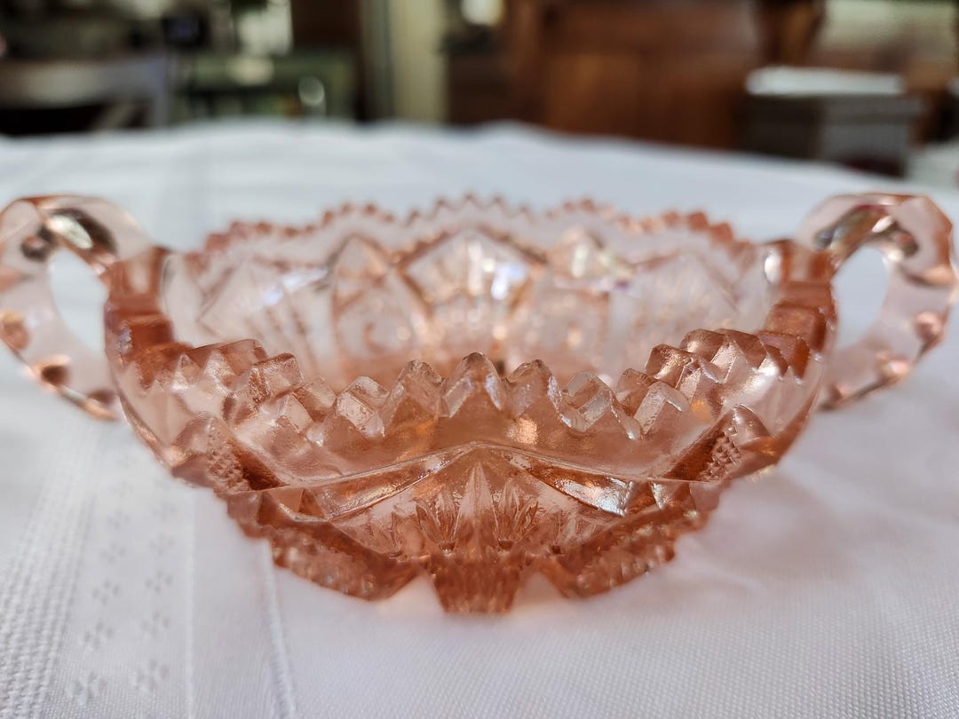 Pink Depression Small Candy/nut Dish With Handles - Etsy