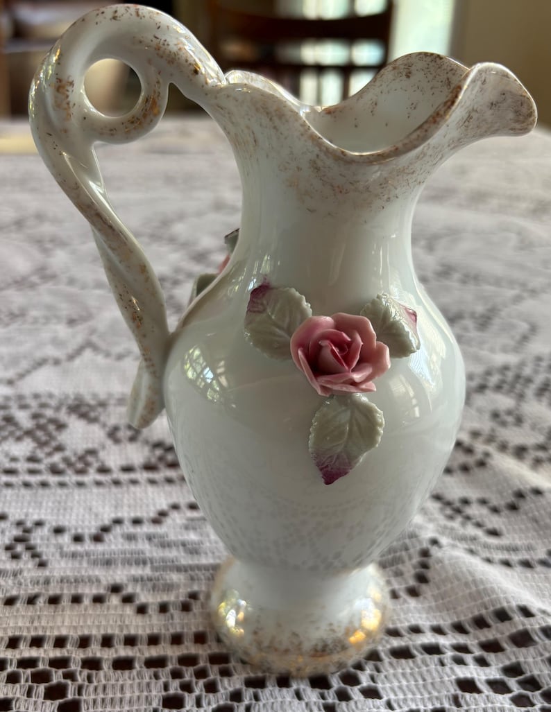 Lefton Handpainted Rose Vase (K7060) - Etsy
