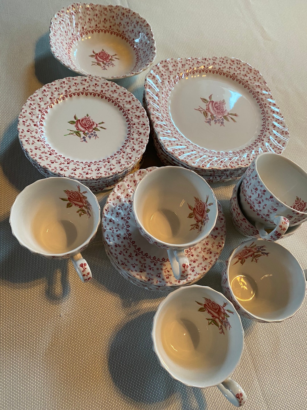 Vintage Johnson Bros. “rose Bouquet” in Red Ironstone - Etsy