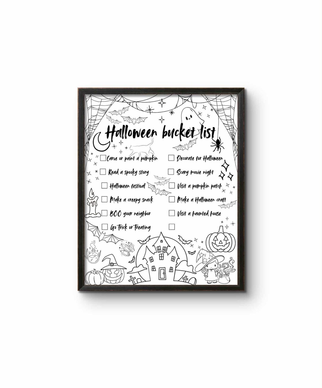Halloween Coloring Bucket List, Halloween Coloring, Halloween Bucket ...