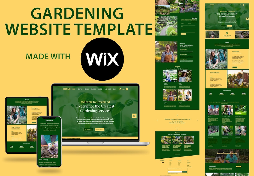Gardening Wix Website Template, Landscaping Website Design, Suitable ...