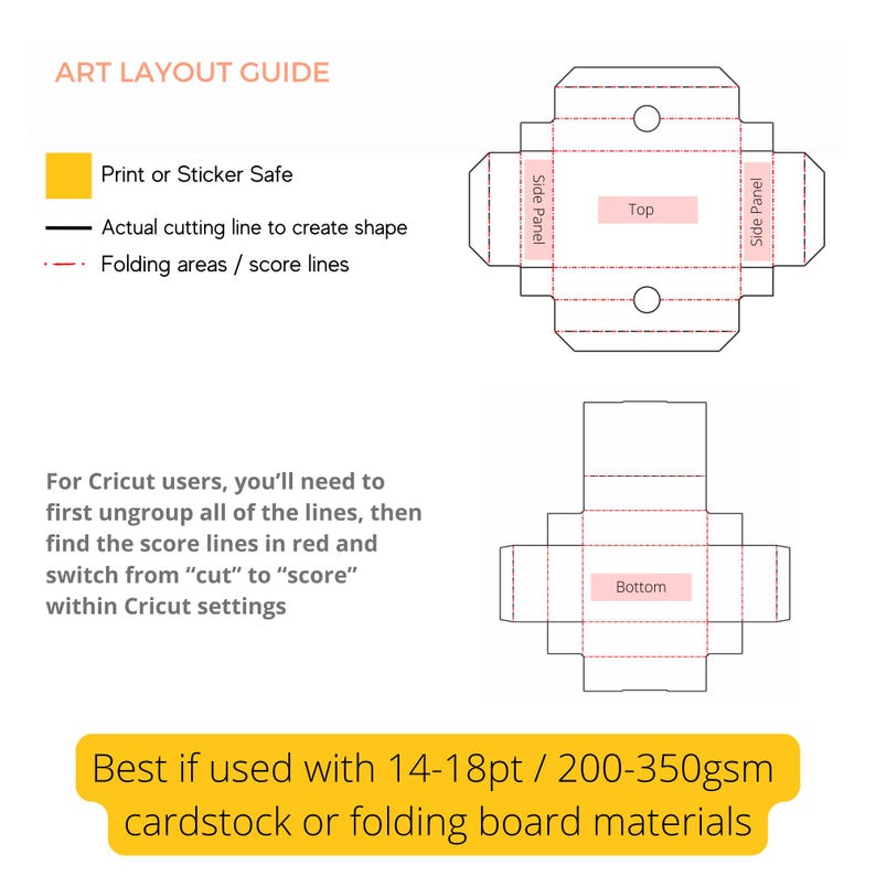 Small Gift Box Template With Lid: SVG DXF Files for Cricut & Silhouette ...