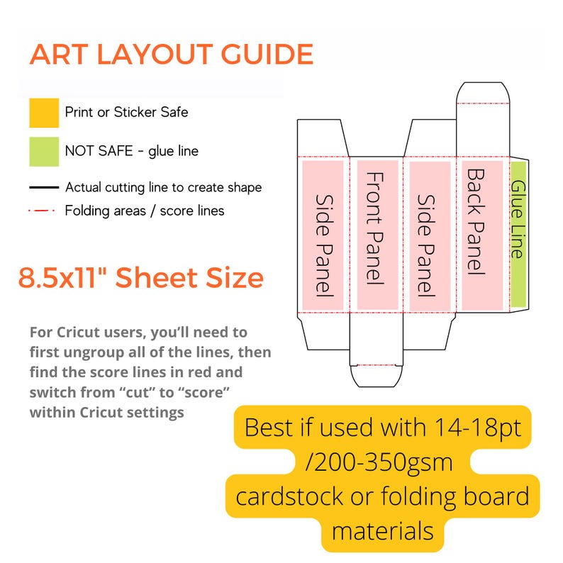 2oz Box Template for Cricut & Silhouette (svg, Dxf, Eps, Pdf) - Etsy