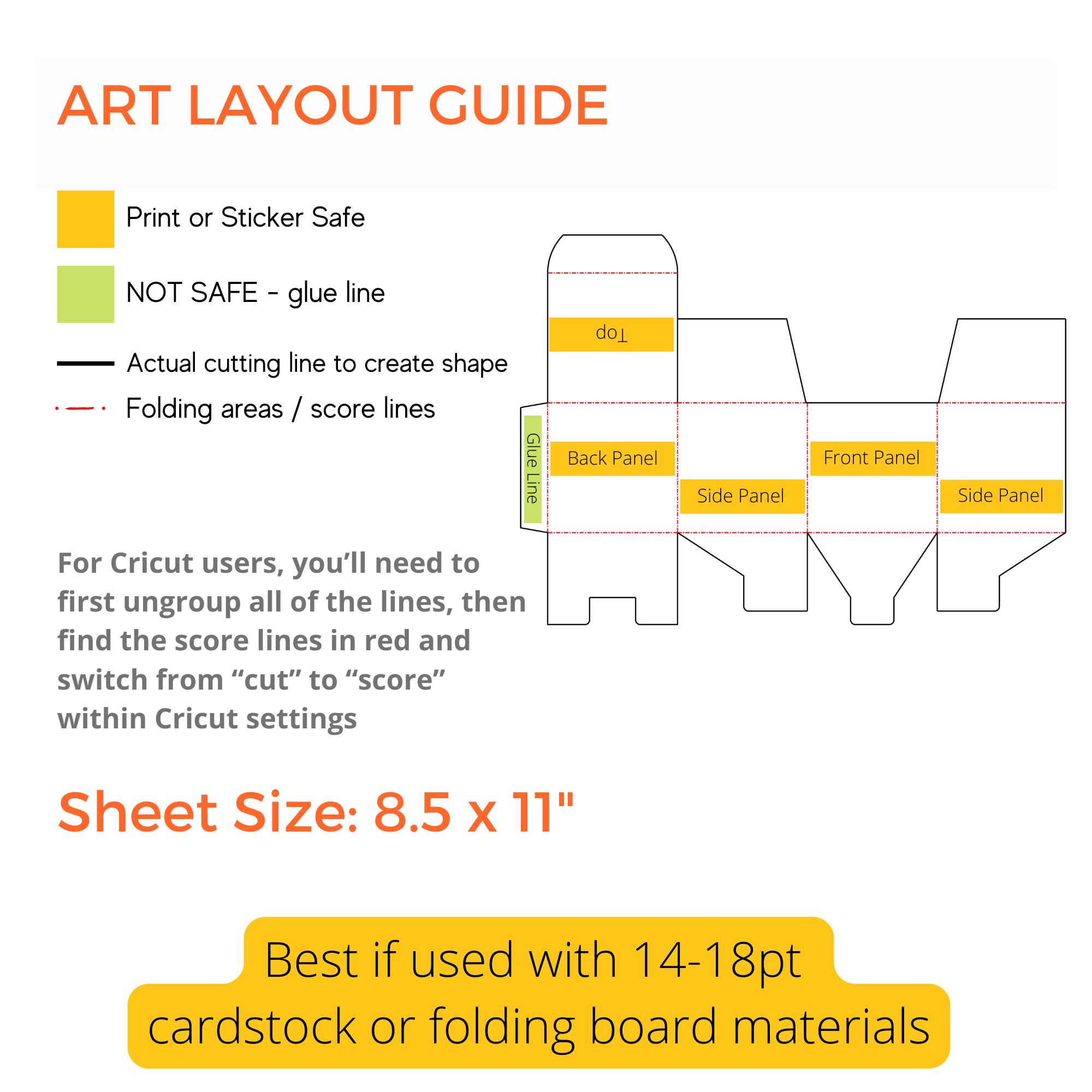 Favor Box Template 2x2x2" | Editable SVG File | Compatible With Cricut ...
