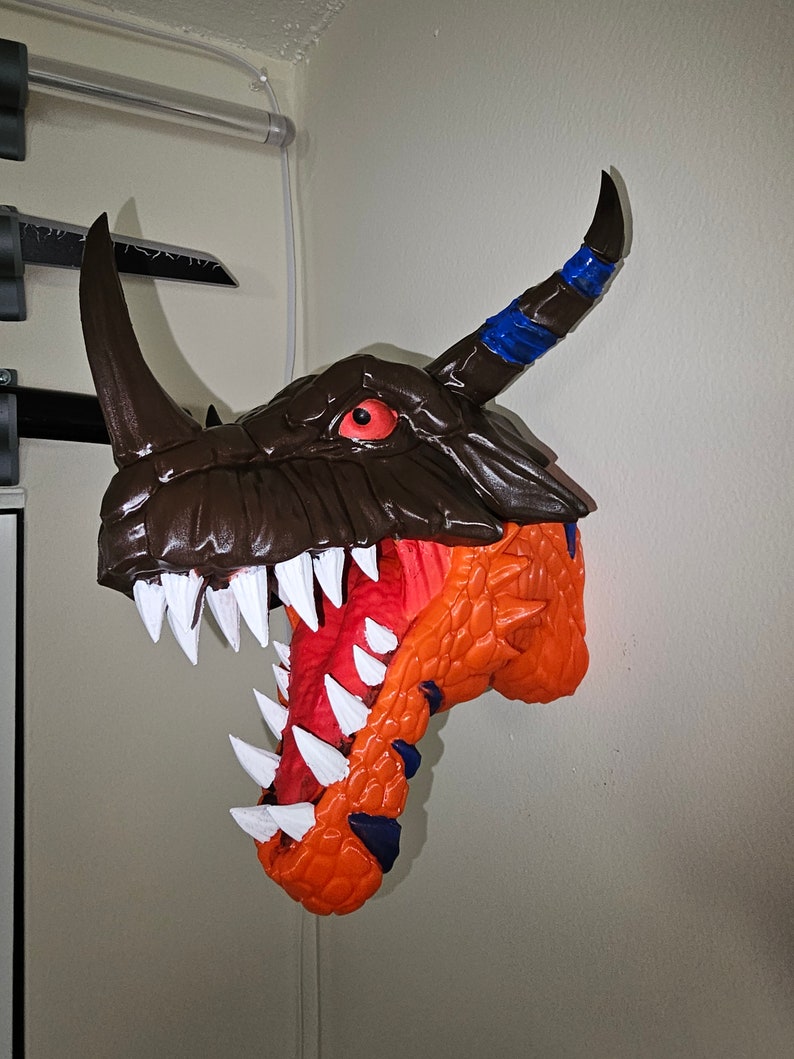 Kaijumon Trophy Wall Mount Digimon Greymon Head - Etsy