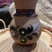 Vintage Mexican Sandstone Pottery Vase, Blue Daisy Flower, 6” Tall - Etsy