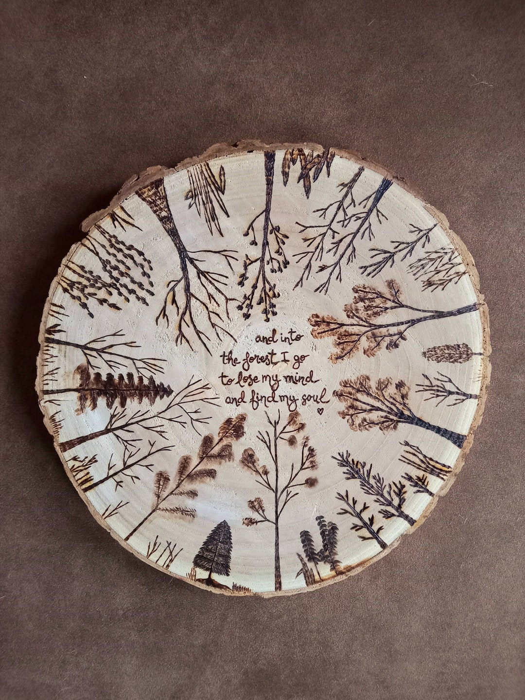 Wall Decoration, Hand Pyrography, Forest Theme, Nature Lover ...