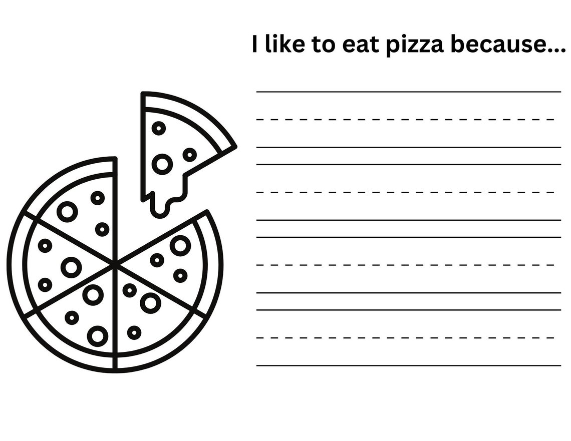 Kids Pizza Menu and Sentence Worksheet - Etsy