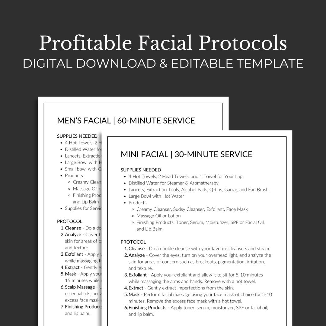 Minimalistic Facial Protocols for Profitable Estheticians Digital ...