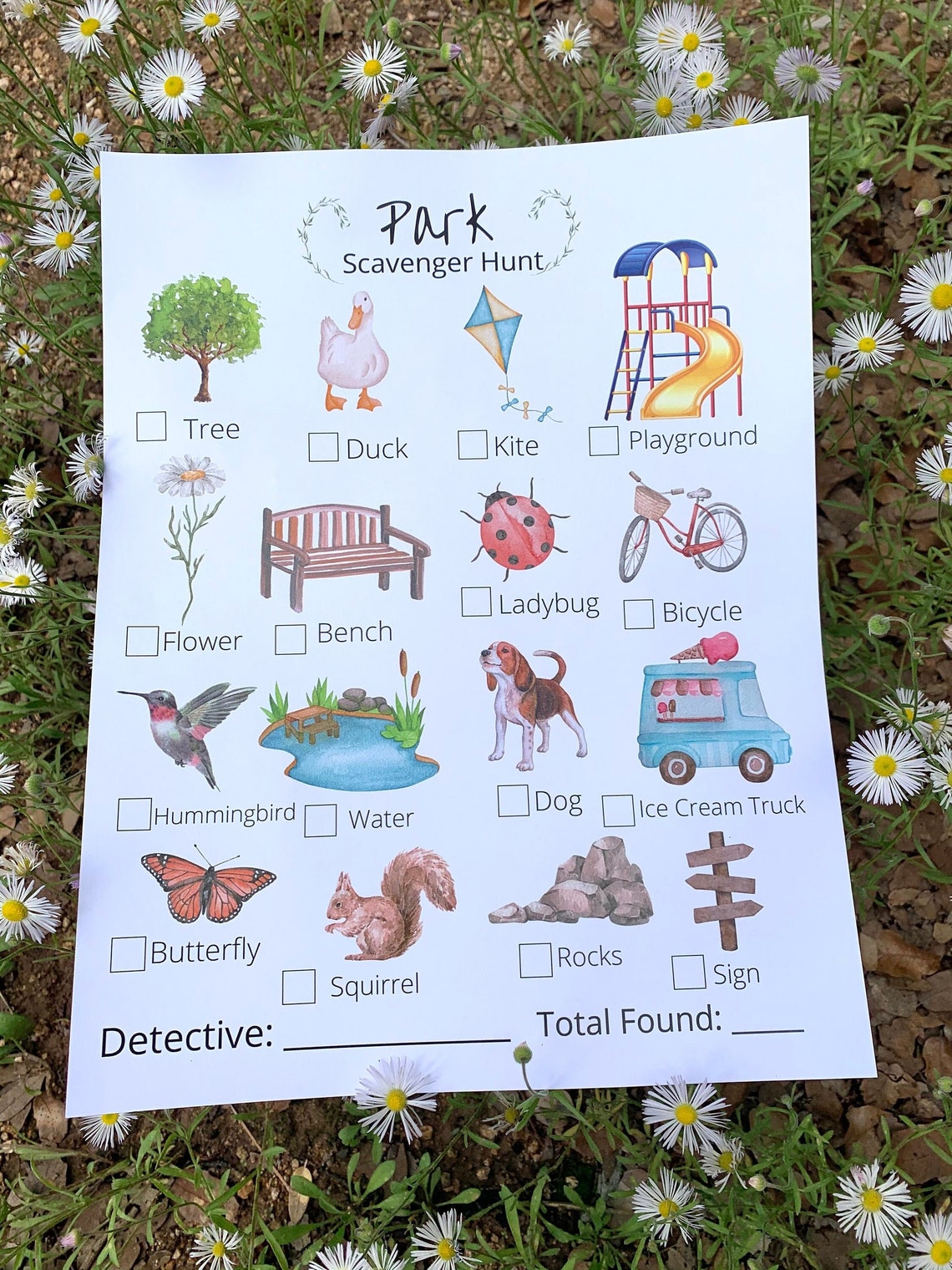 Printable Scavenger Hunt for Kids Park Scavenger Hunt - Etsy