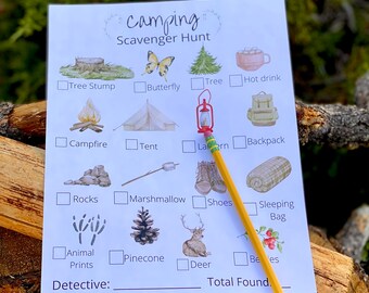 21 Camping Scavenger Hunt Riddles Clues printable Camping Party Game ...