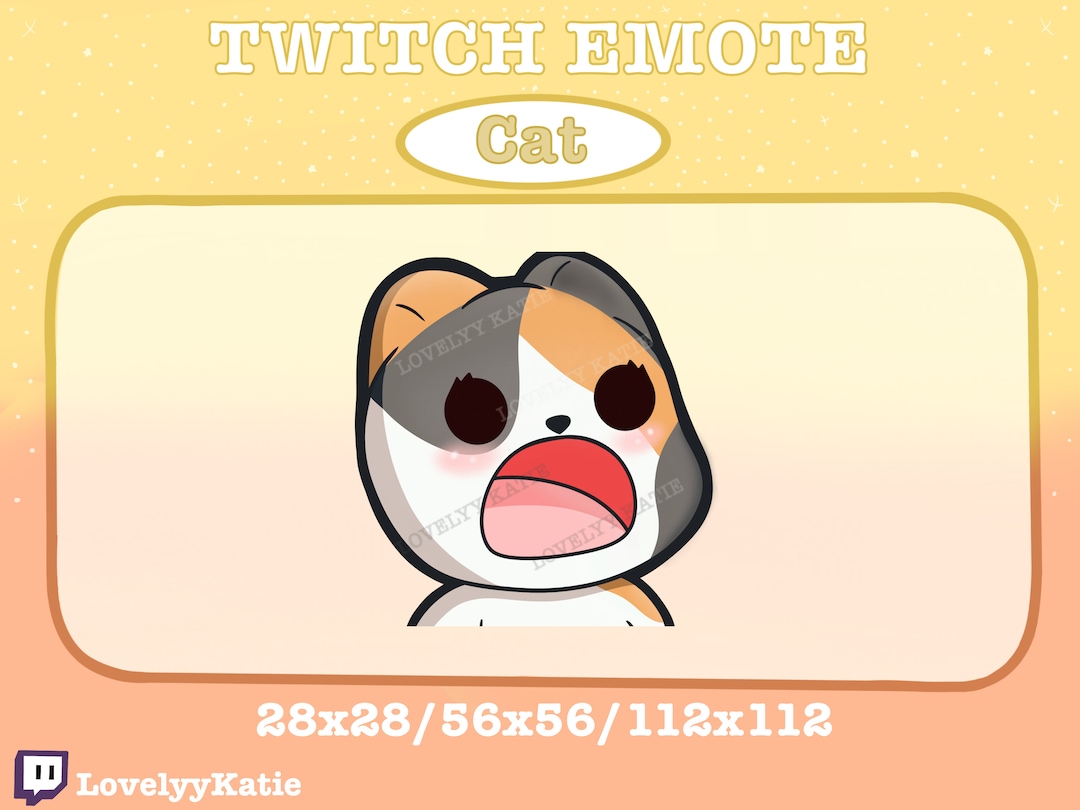 D: (gasp) Cat | Instant Download Twitch Emote! | Cat Emote | Calico ...