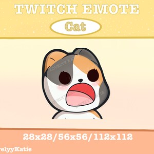 D: (gasp) Cat | Instant Download Twitch Emote! | Cat Emote | Calico ...
