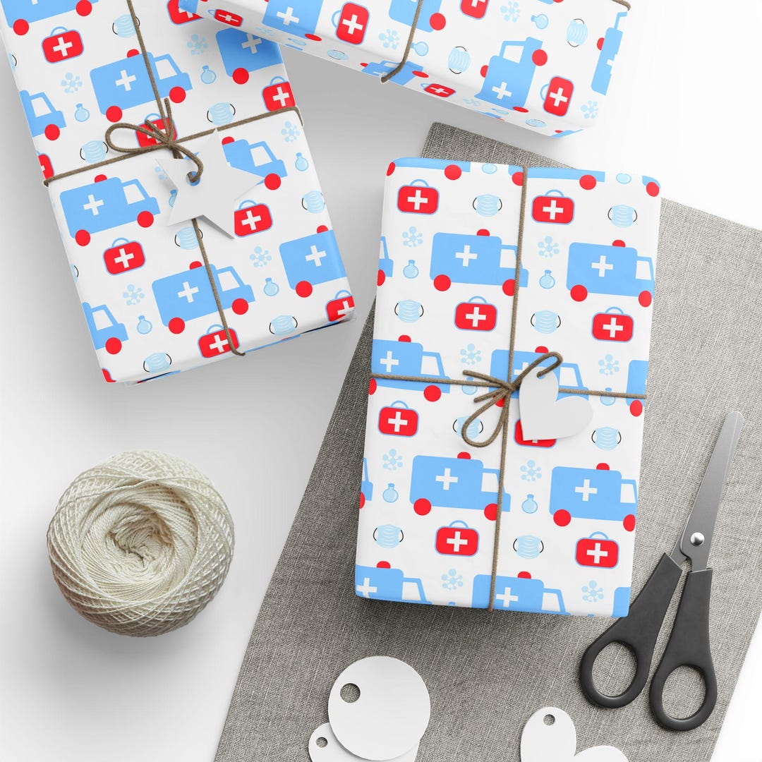 Emergency Gift Wrap, Gift for Emt/paramedic, ER Nurse Wrapping Paper ...