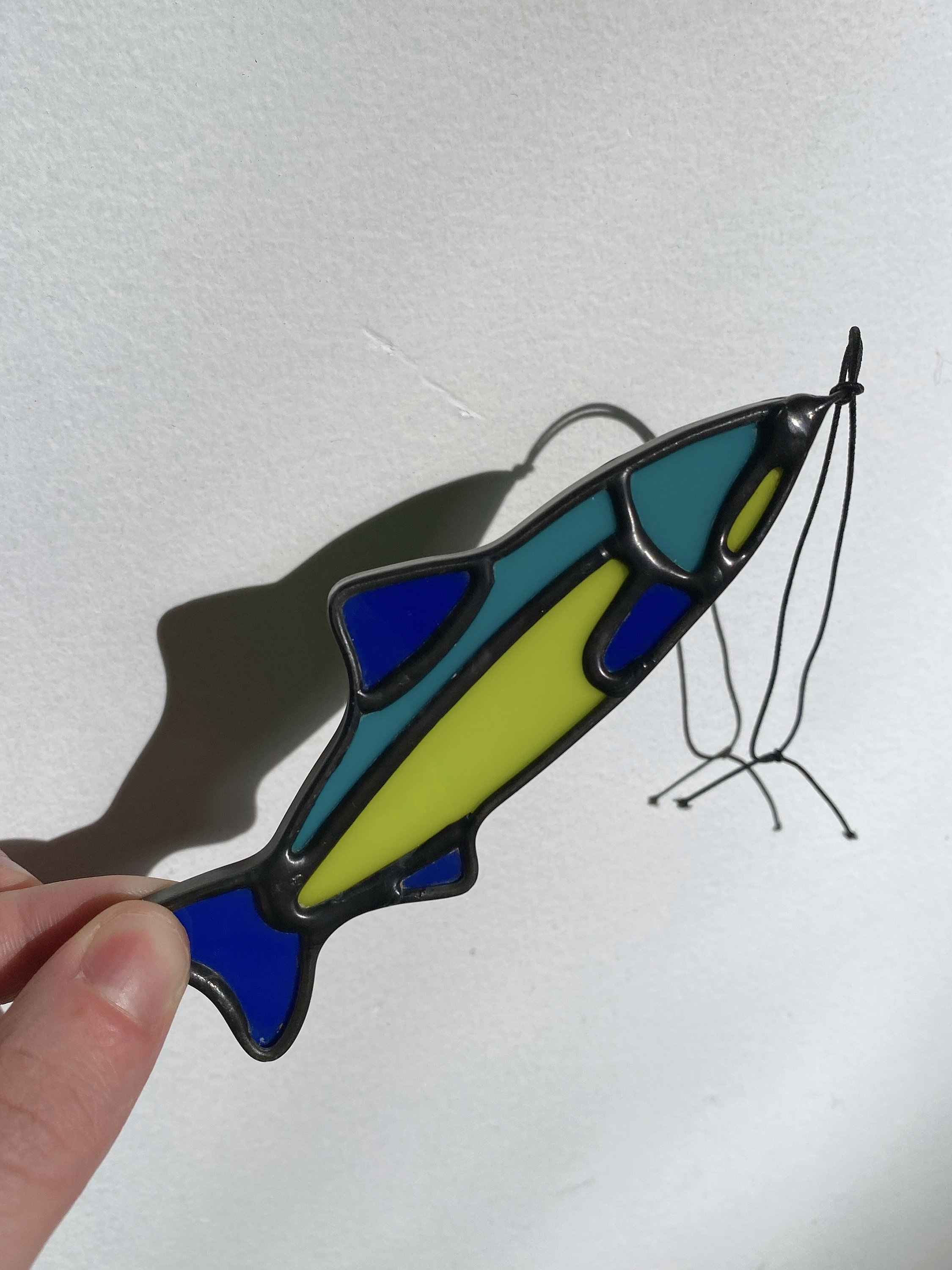 Stained Glass Little Fish, Neon Salmon Glass Art, Car Accessories - Etsy