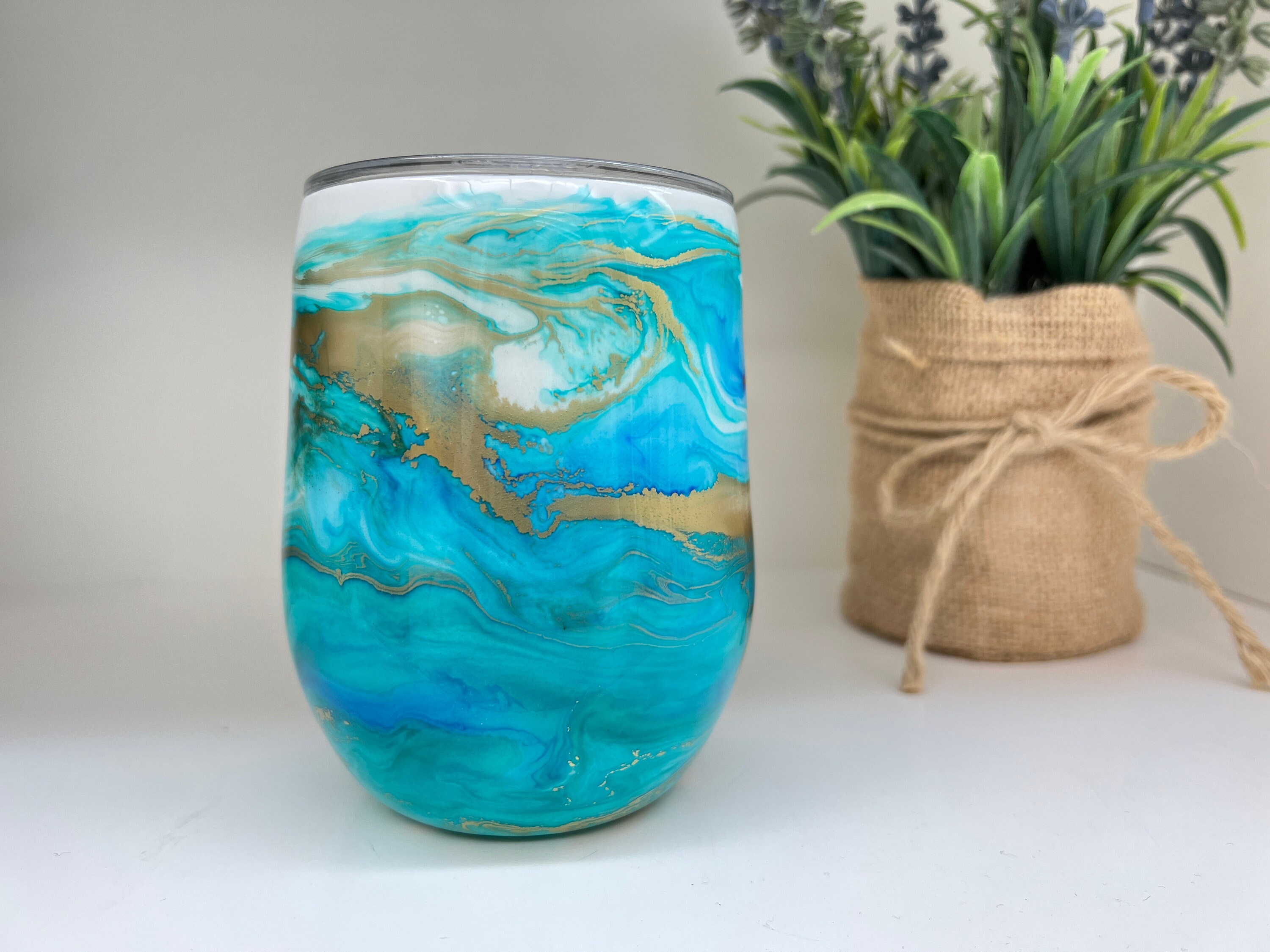 12 Oz Alcohol Ink Stainless Steel Corkcicle Stemless Tumbler - Etsy