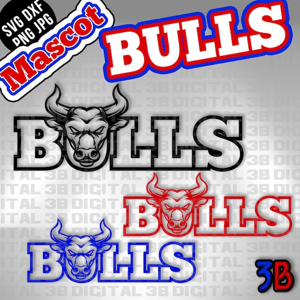 Bulls Logo Png - Etsy