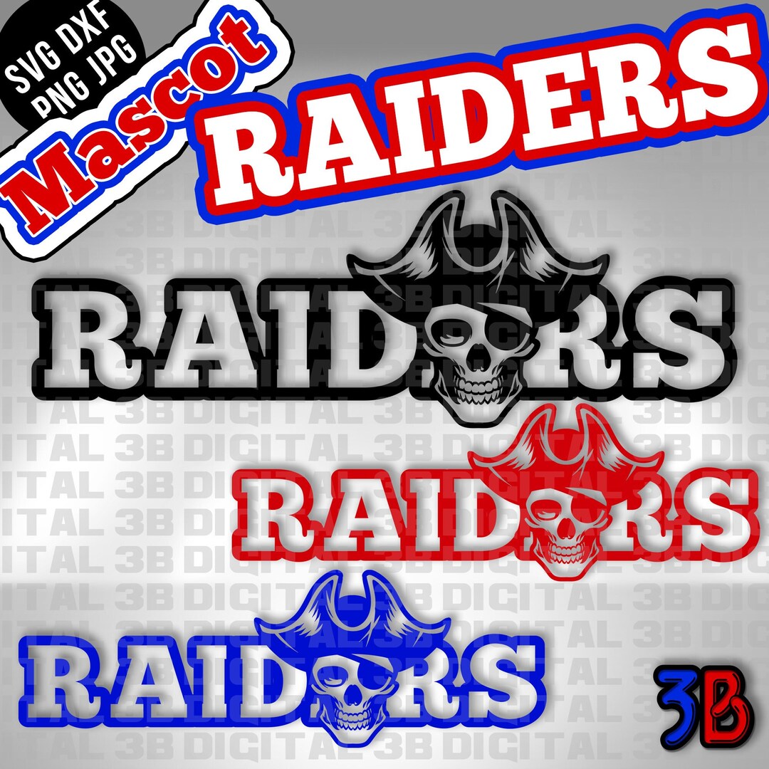 Raiders Mascot & Name Team Logo Sublimation/cut File T - Etsy