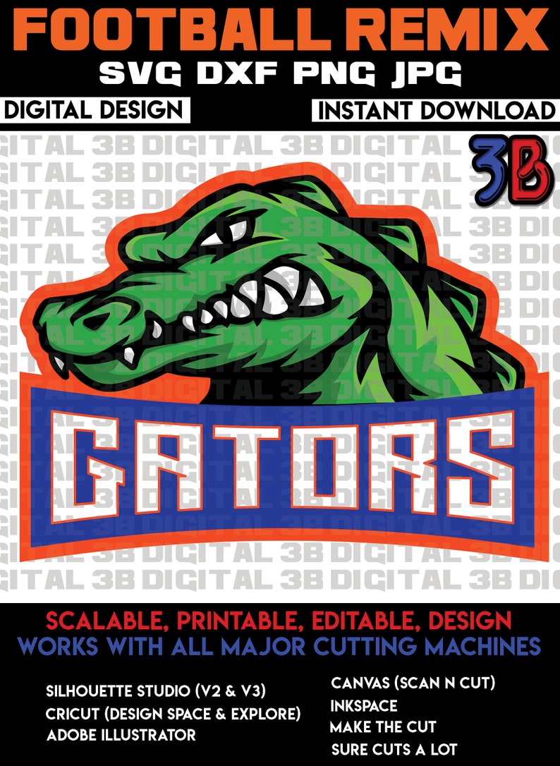 Gators Football America Team Florida Remake SVG for Cut File - Etsy