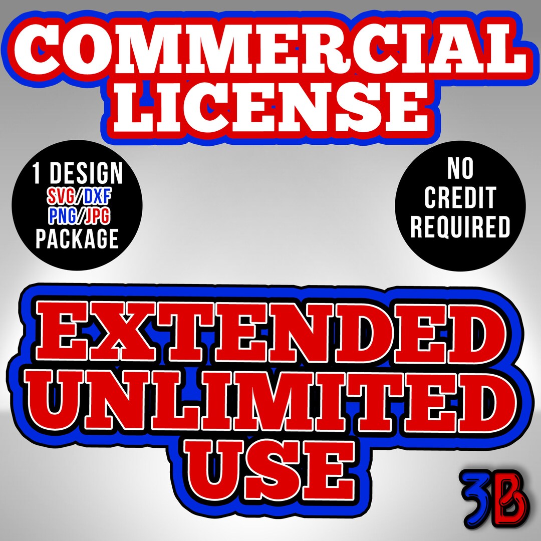 Commercial Usage License 1 Design Set svg/png/jpg/dxf No Credit ...
