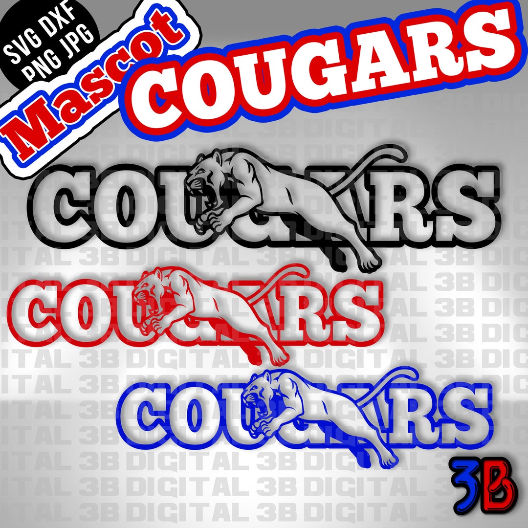 Cougars Mascot & Name Team Logo, Sublimation/cut File, T Shirts and ...