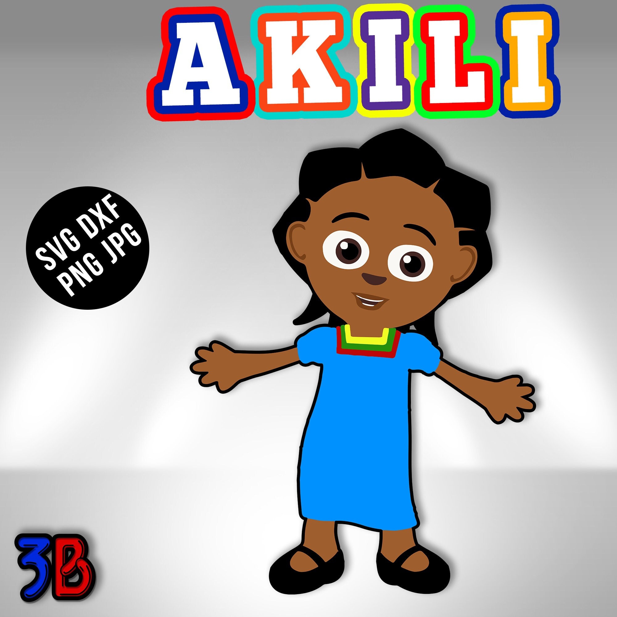 Akili and Me Full Body Hand Drawn Corner SVG Digital - Etsy