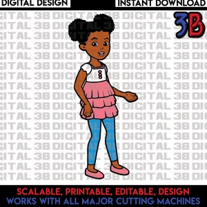 Gracie's FULL BODY Girl Hand Drawn Corner SVG Digital - Etsy