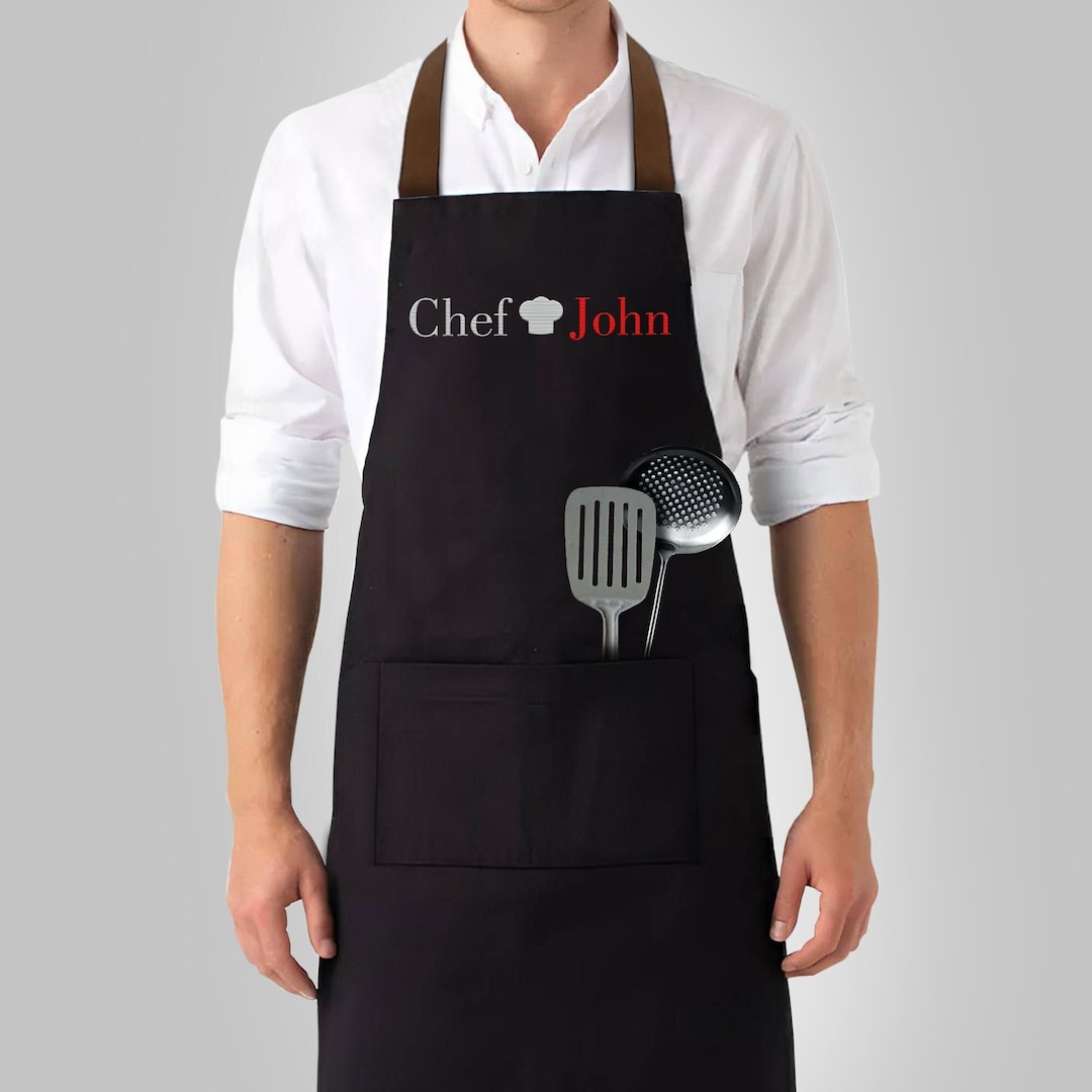 Custom Cooking Apron for Man - Personalized Embroidered Apron for Woman ...