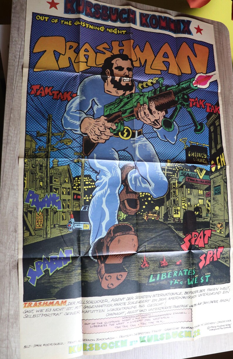 First Ever Original Poster of Trashman Kursbogen Zum Kursbuch Comic by ...