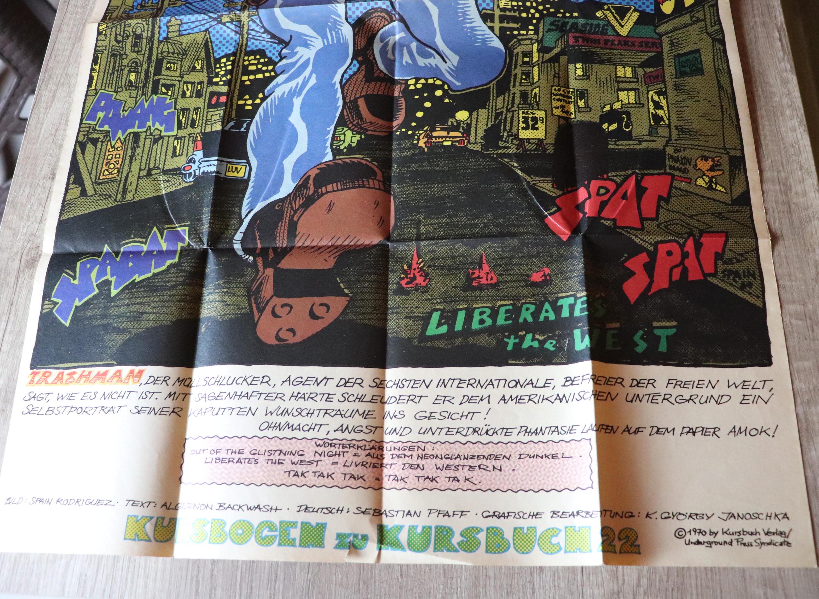 First Ever Original Poster of Trashman Kursbogen Zum Kursbuch Comic by ...