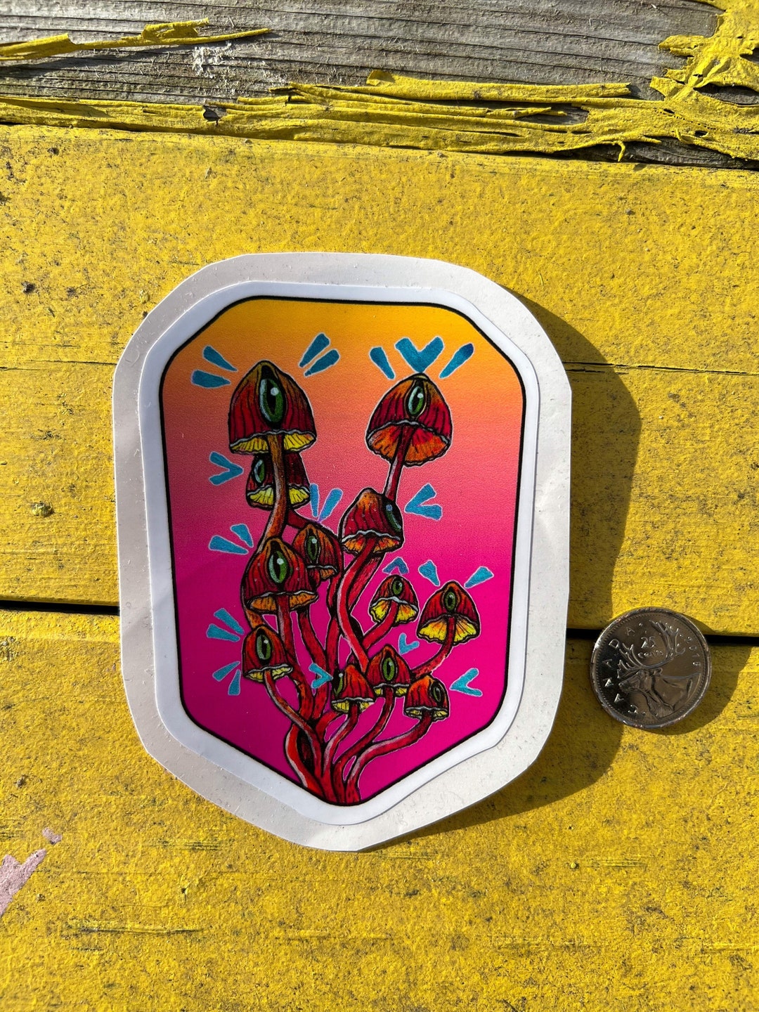 Weird Trippy Eye Mushroom Sticker, Laptop Sticker, Cryptic Decorations ...