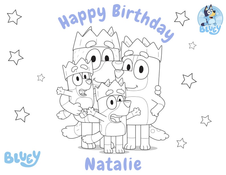 Bluey Custom Coloring Pages - Etsy Australia