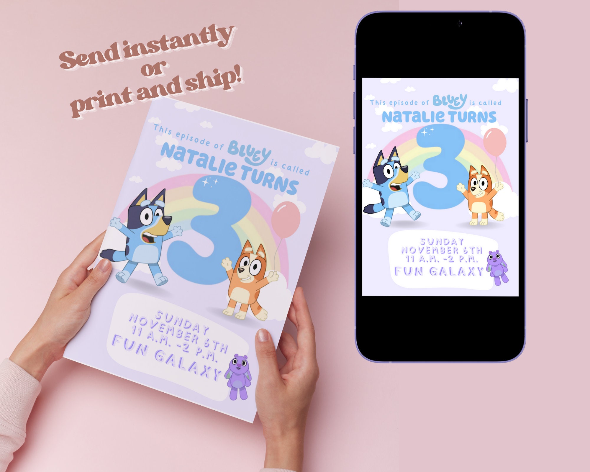 Bluey Custom Invitation - Etsy