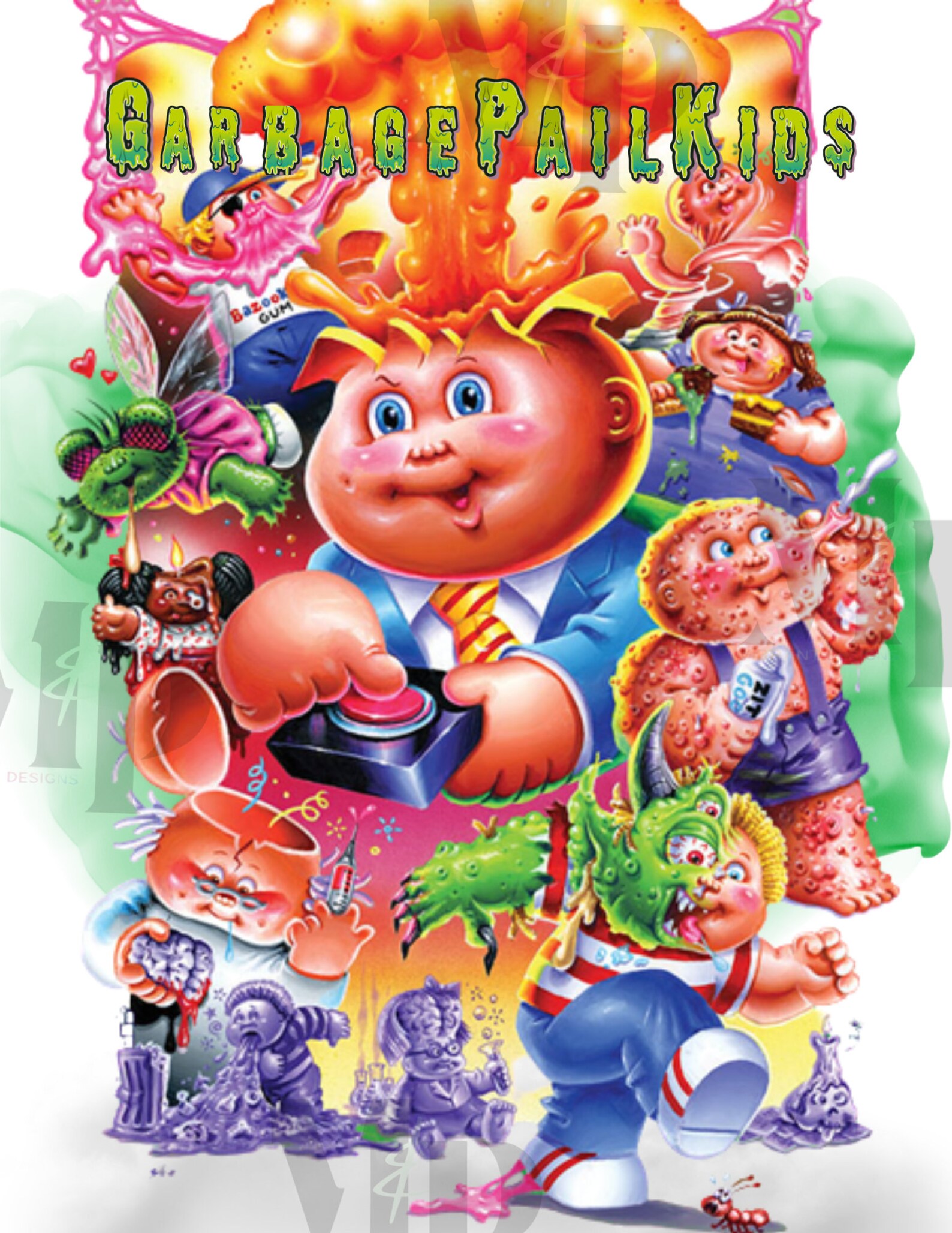 2 Tumbler Garbage Pail Kids Wraps - Etsy
