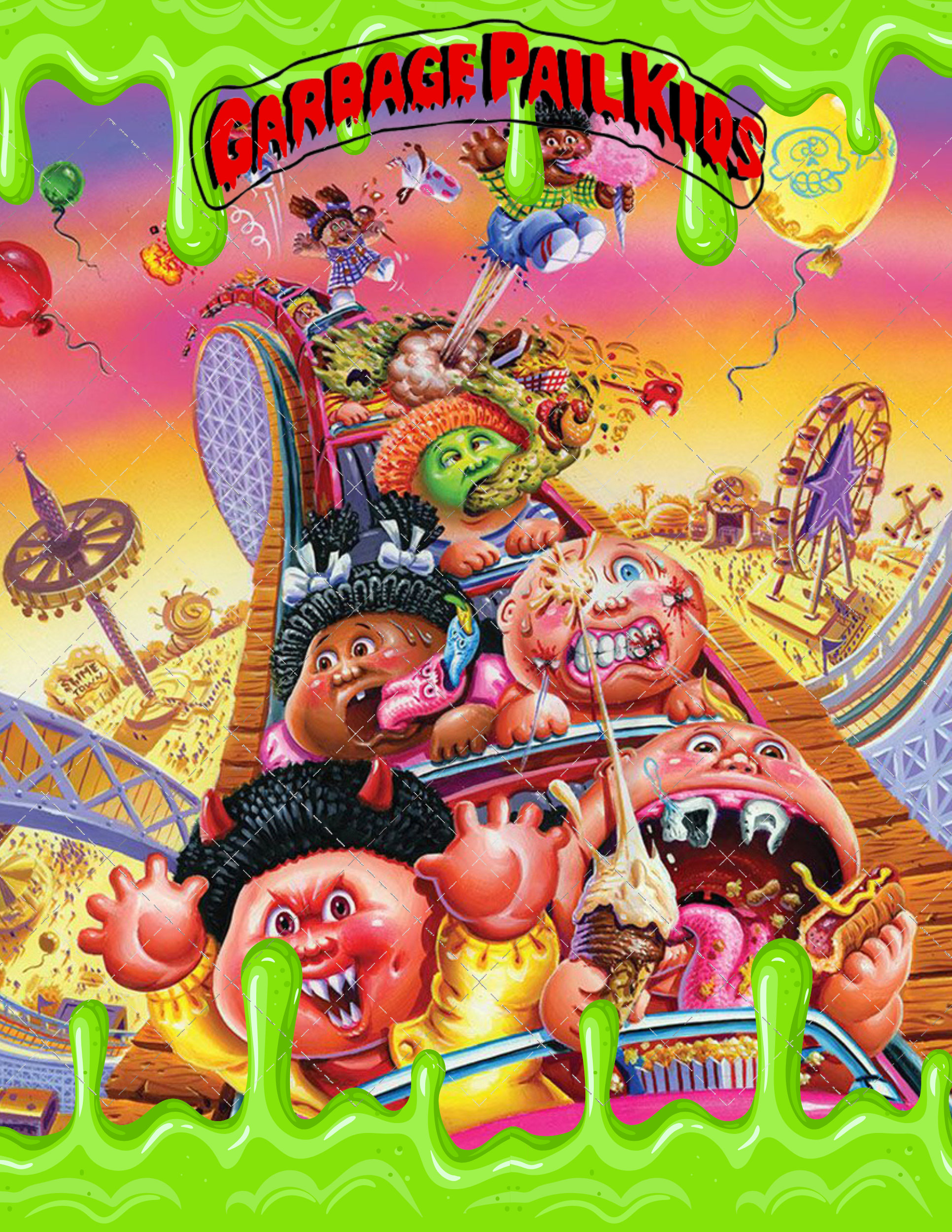 Png Garbage Pail Kids Green - Etsy