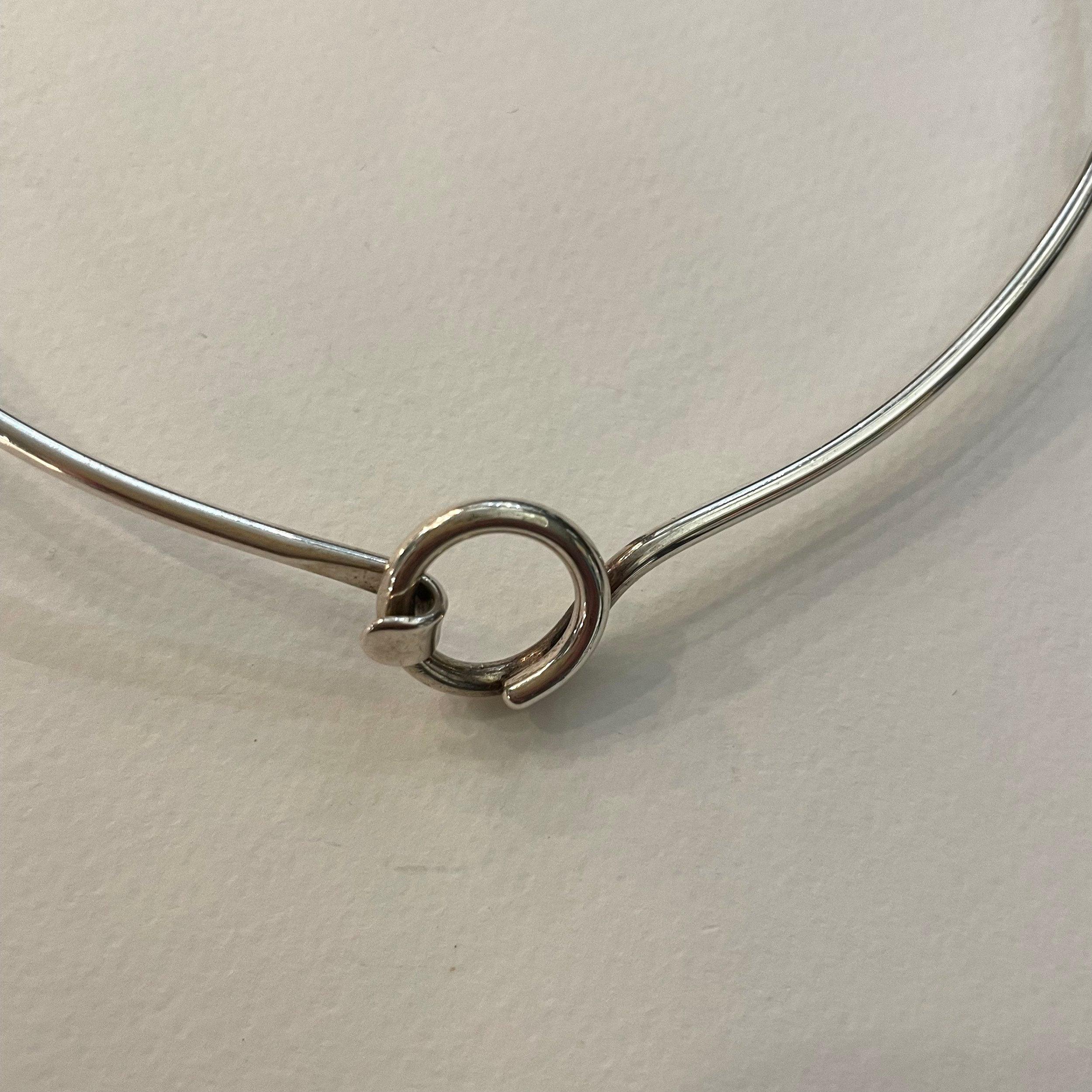 Estate Sterling Silver Neck Ring Large Hoop - Etsy