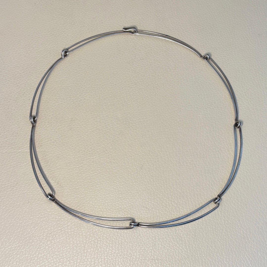 Estate Ed Levin Handmade Sterling Silver Teardrop Link Necklace - Etsy