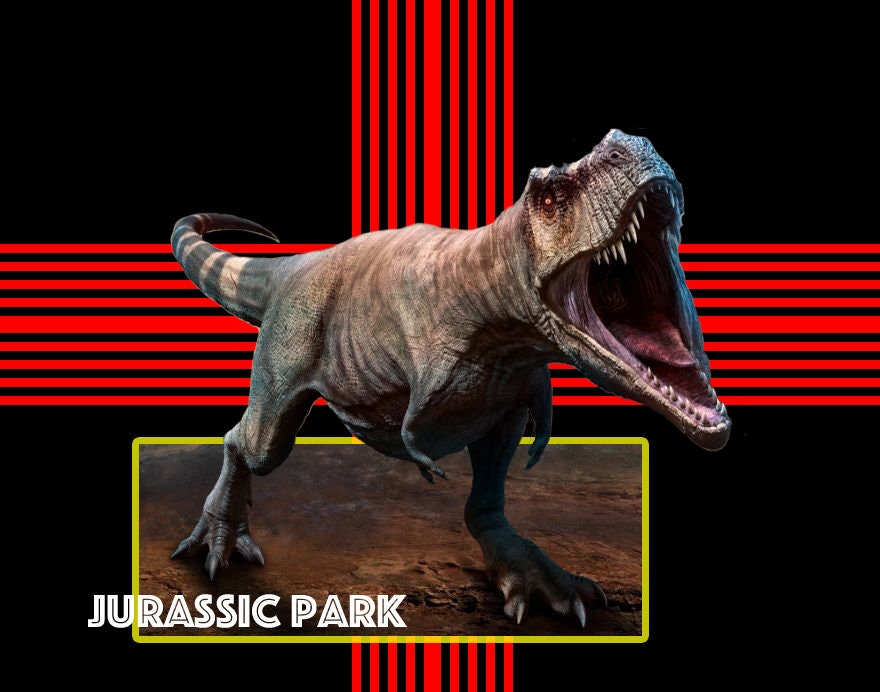 Jurassic Park T-rex Digital Print - Etsy